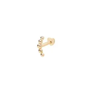 VANCHI 14k Solid Yellow Curved Ball Flat Back Stud - Gold