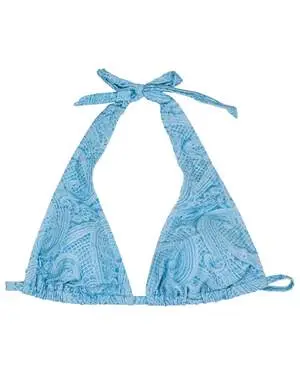 LORDS OF HARLECH Raquel Crochet Paisley Teal Bikini Top - Blue