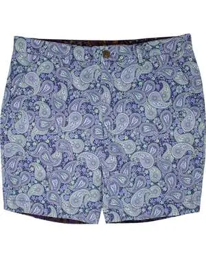 LORDS OF HARLECH Paisley Flat Front Shorts - Green