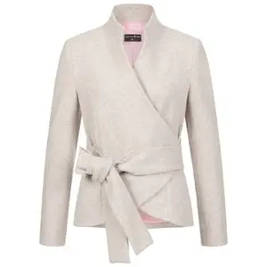 MARIANNA DÉRI Wrap Jacket Taupe - White
