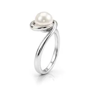 UNALOE Silver / White Pearl Elegance Ring – Sterling Silver Jewelry - Silver/white