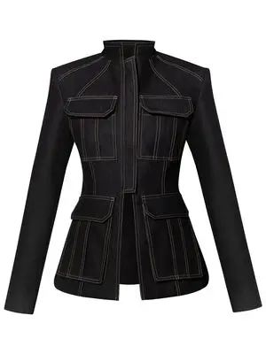 TIA DORRAINE Details Matter Denim Jacket - Black