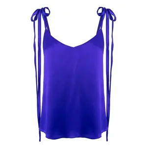 IZABELA MANDOIU Silk Top With Adjustable Straps - Blue