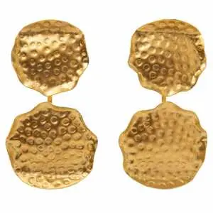 MERAKI BY RASHMI BAJAJ Punched Lilypad Plated Dangle Earrings - Gold