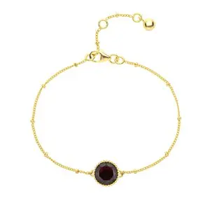 AUREE JEWELLERY Gold / Red Barcelona January Birthstone Bracelet Gold, Red - Gold/red