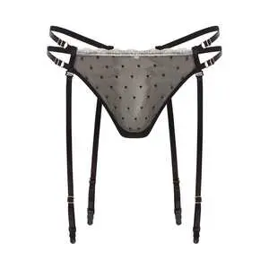 HOUSE OF SILK Shayla Garter Thong - Black