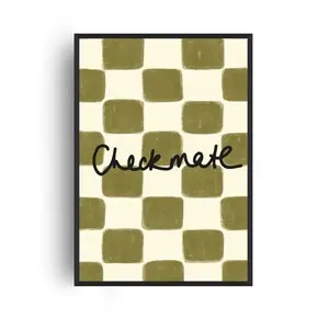 FANCLUB Checkmate Retro Giclée Art Print A3 - Green