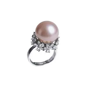 NINEMOO Celeste Pearl Crown Ring - Silver