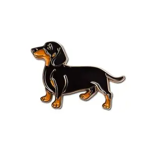MAKE HEADS TURN Black / Brown Enamel Pin Dachshund - Black/brown