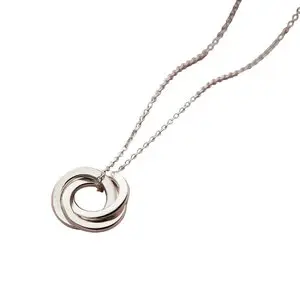 POSH TOTTY DESIGNS Sterling Mini Russian Ring Necklace - Silver