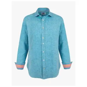 KOY CLOTHING Turquoise Linen Shirt