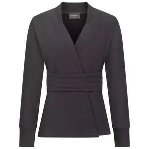 MARIANNA DÉRI Deluxe Wrap-look Sweatshirt - Black