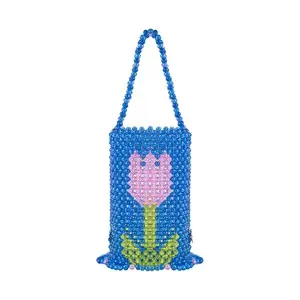 TILLIE BEADS Bloom Tulip Bucket Bead Bag - Blue