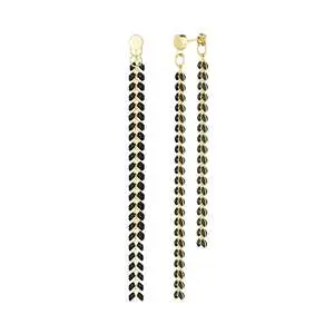 REJECTED HEARTS CLUB Elegante Chevron Dangle Earrings Black