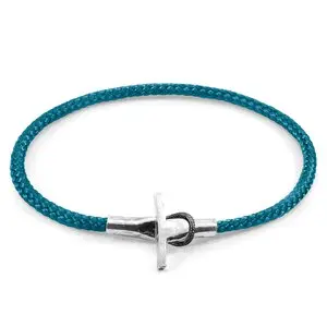 ANCHOR & CREW Ocean Cambridge Silver & Rope Bracelet - Blue
