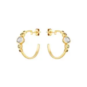 COCO & KINNEY Sienna Gemstone Hoops - Gray/green/yellow