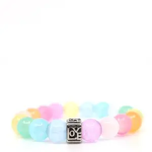 Shar Oke Love Rainbow Selenite Beaded Bracelet - Silver