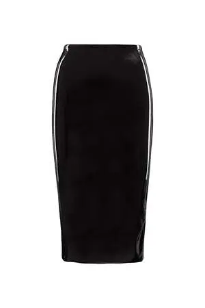 Commando Faux Patent Leather Control Smoothing Midi Skirt, Sk03 - Black