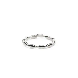 SHABELLA NYC Adjustable Beaded Marquise Ring - Silver