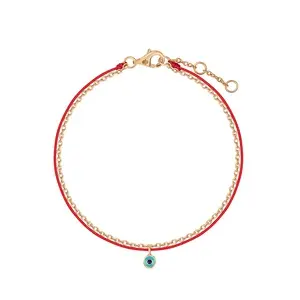 KARMA AND LUCK Supreme Guardian String Evil Eye Charm Bracelet - Red