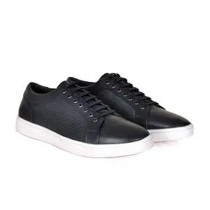 DAVID WEJ Bradford Leather Sneakers- Navy