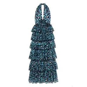 NUR KARAATA Florentina Leo Dress - Blue