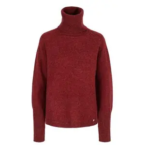 TIRILLM "cosy" Chunky Turtle Neck Pullover - Wine Melange Red