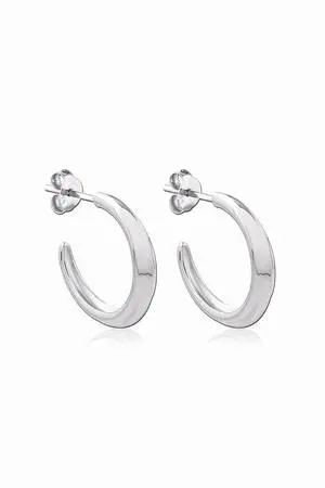 ASTOR & ORION Crescent Hoops Small - Silver