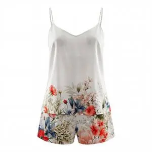 VIMISSIA Sunrise Blossom Camisole And Shorts Set - White