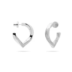 MEULIEN Twisted Stylized Waterdrop Drop Earrings With Pave Cz - Silver