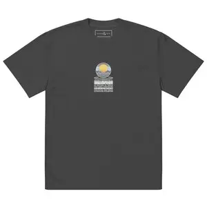 ANCHOR & CREW Oversized Cotton T-shirt With Ocean Motif - Black