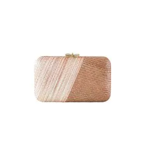 Likhâ Coral Kimono Clutch Purse With Mother-of-pearl Butterfly Clasp - Orange