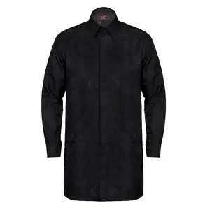 DAVID WEJ Kensington Floral Jacquard Tunic Shirt - Black