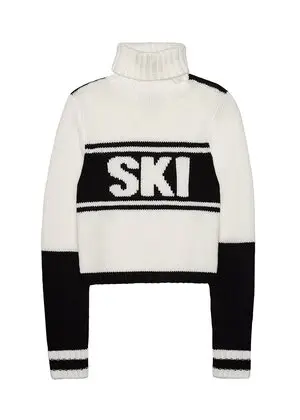 ELLSWORTH + IVEY Jade Cropped Turtleneck Sweater - Black