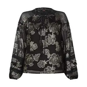 ROSE & NANCY Black / Silver Dahlia Black Silver Blouse - Black/silver