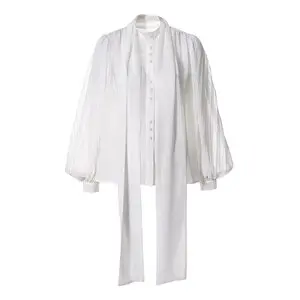 AGGI BY HALEWSKI Linda Muslin Blouse - White