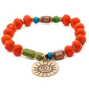 EBRU JEWELRY Spiritual Sun Bracelet - Orange