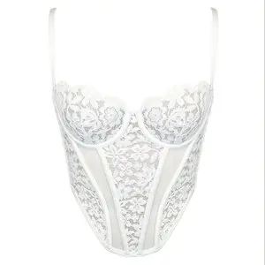 MONIQUE MORIN LINGERIE Frisson Corset Crystal - White