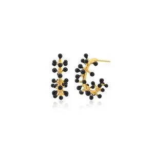 MILOU JEWELRY Charlotte Hoop Earrings - Black