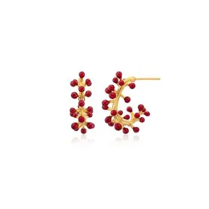MILOU JEWELRY Charlotte Hoop Earrings - Red