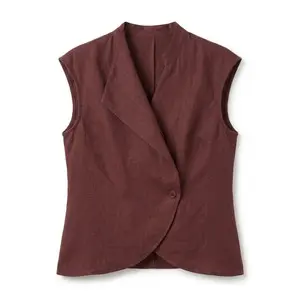 ASHITA FERNANDES Kudrat Top – Structured Tailored Silhouette In Premium Linen - Brown