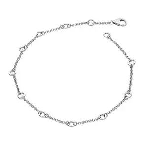 LUCY QUARTERMAINE Solid Sterling Circle Anklet - Silver