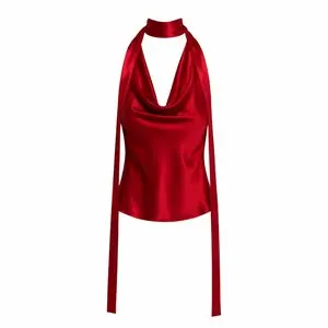 THE ETHOS STUDIO Nicholette Halter Top - Red