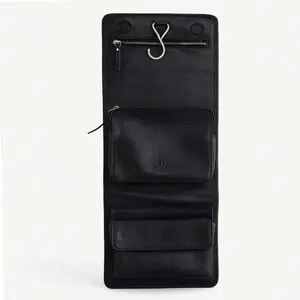 VIDA VIDA Luxury Leather Hanging Wash Bag - Black