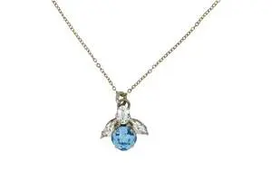 VICKISARGE The Bee Necklace In Platinum - Long Blue