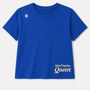 YORSTRULY Cropped T-shırt Aegean - Blue