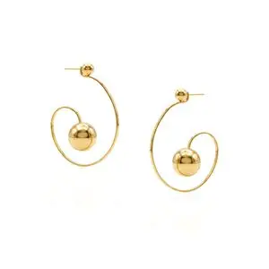 JAREDJAMIN Orbita Swirl Hoop Post Earrings - Gold
