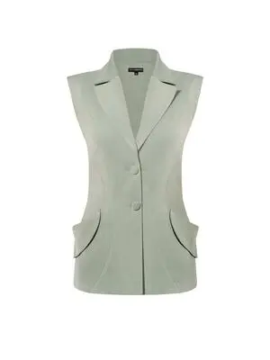 TIA DORRAINE Tailored Fit Suiting Vest Light - Green