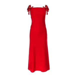 SILVIA SERBAN A-line Jersey Dress With Adjustable Straps - Red