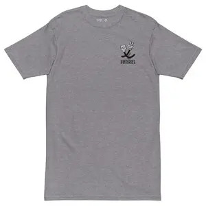 ANCHOR & CREW Heather Gustatory Originals Sustainability Crisis Heavy Cotton Embroidered T-shirt - Grey